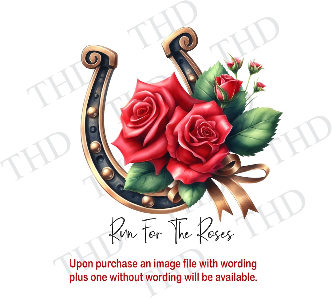 Derby Run for the Roses Horseshoe Png/clipart - Etsy