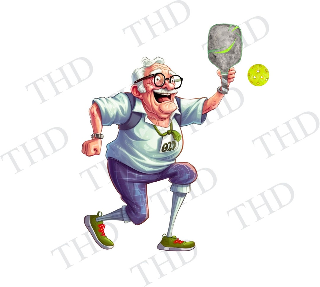 Funny Pickle Ball Man Downloadable Image Clipart / PNG Image - Etsy