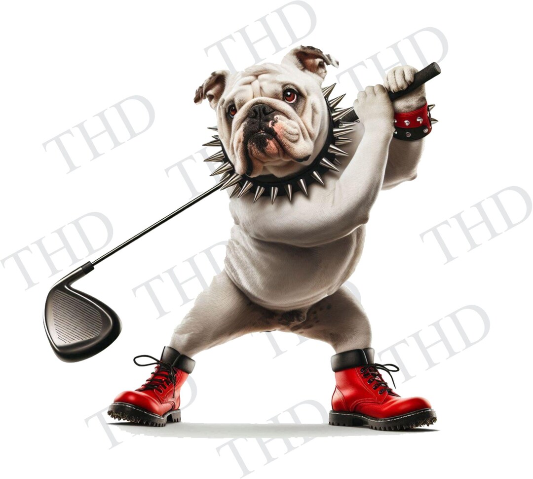 Bulldog Golfer Clipart: Sublimation/heat Press Design (digital Download ...