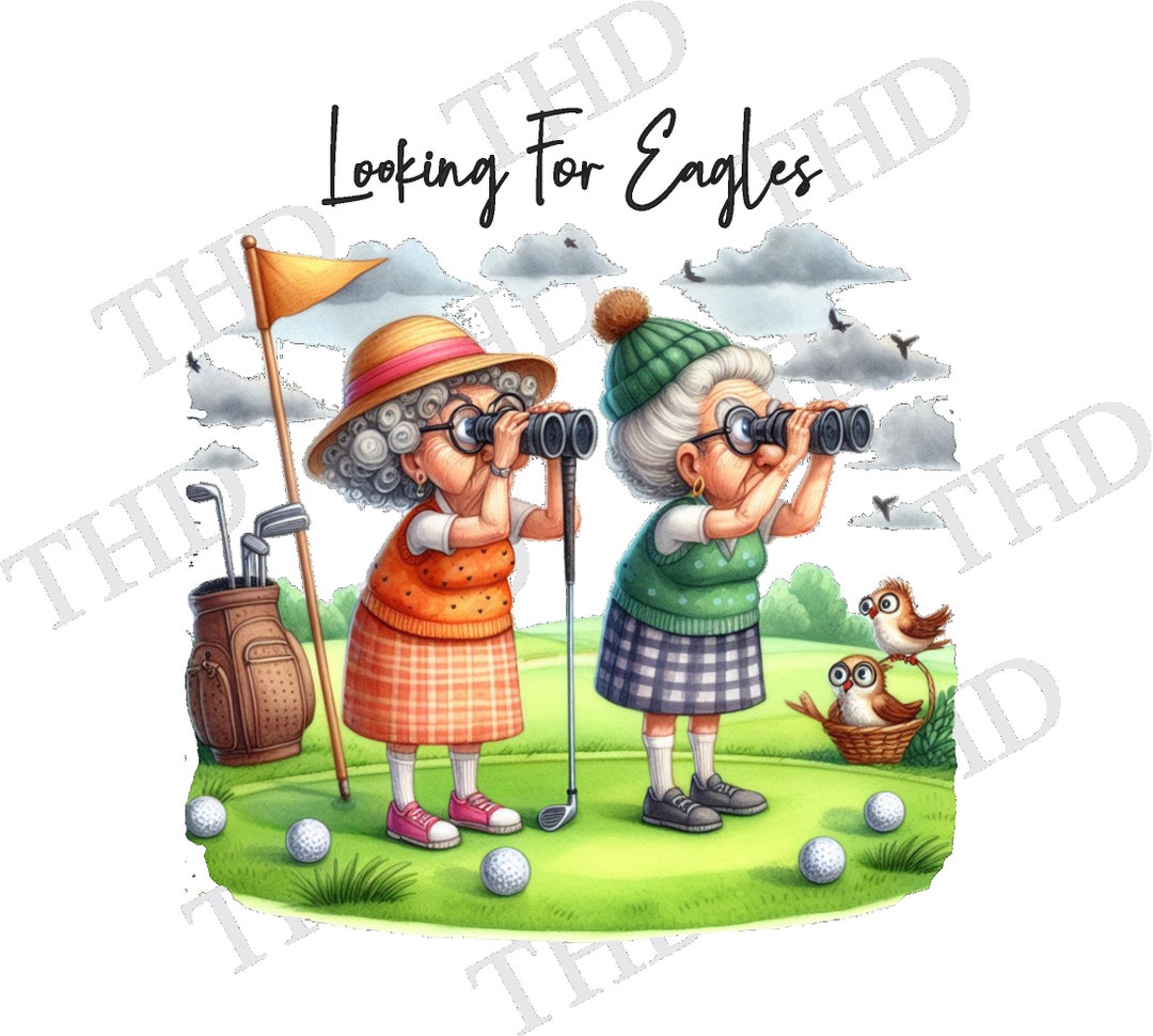 Funny Granny Golfers, Woman's Golf JPG/PNG, Clipart for Sublimation ...