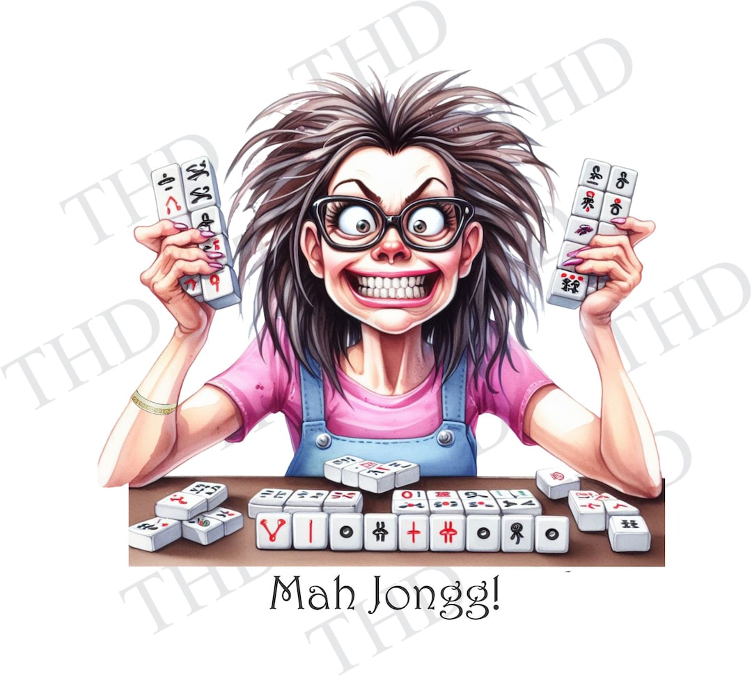 Funny Mah Jongg Lady Clipart: Sublimation Design (digital Download) - Etsy