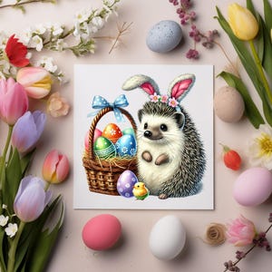 Funny Hedgehog Easter Eggs PNG/JPG Downloadable Clipart, Image for ...