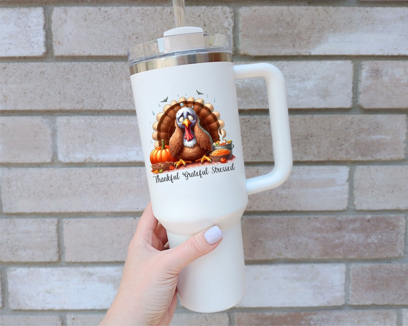 Funny Thanksgiving Turkey, Thankful Grateful Stressed, Digital Download ...