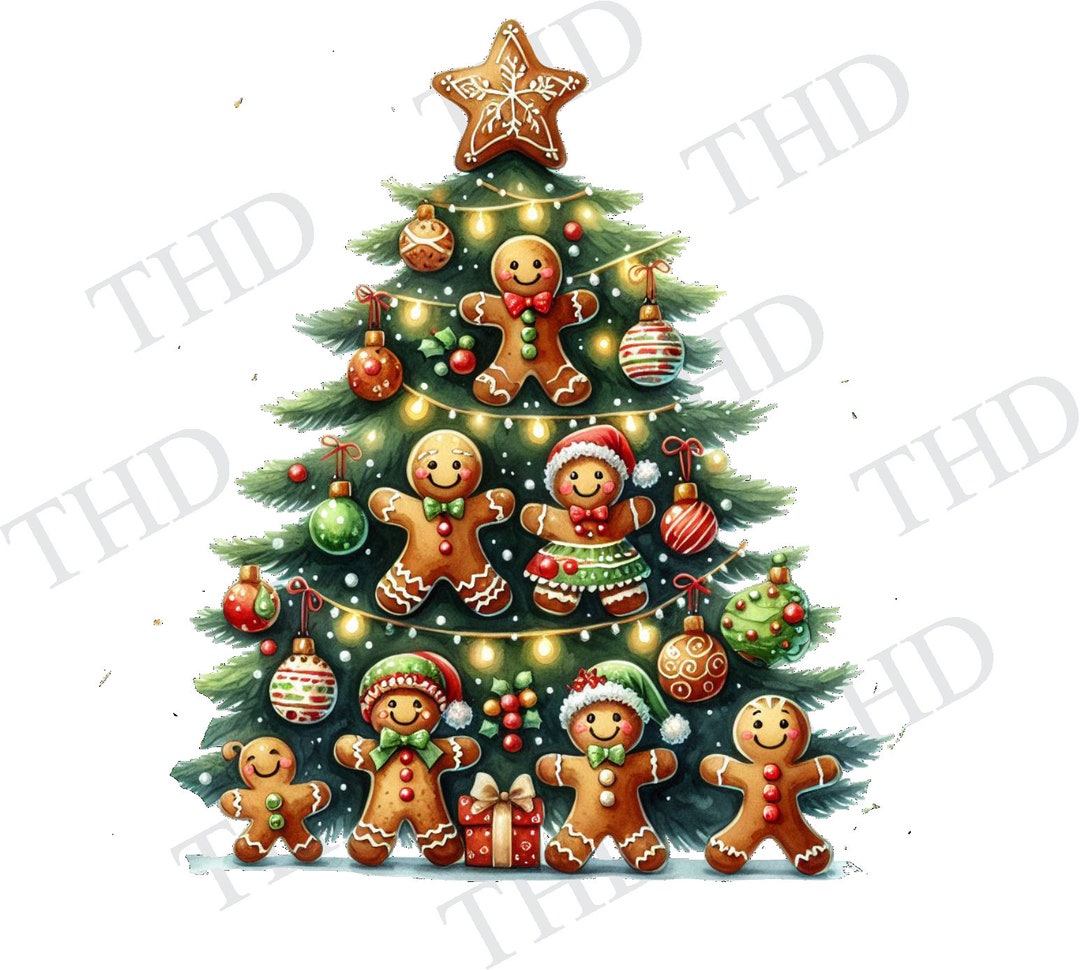 Gingerbread Christmas Tree PNG, Clipart for Sublimation/heat Press - Etsy