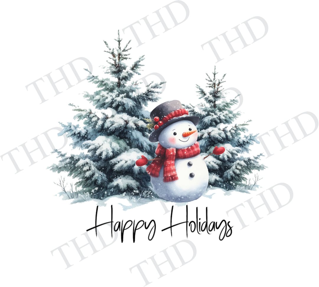 Happy Holidays Snowman PNG, Clipart for Sublimation/heat Press - Etsy