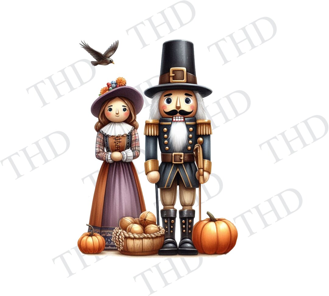 Pilgrim Nutcracker, Fall Decor PNG, Thanksgiving PNG, JPG, Clipart for ...