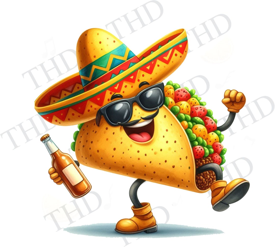 Cinco De Mayo Dancing Taco Graphic Design/ Heat Transfer Image ...