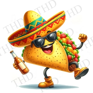 Cinco De Mayo Dancing Taco Graphic Design/ Heat Transfer Image ...