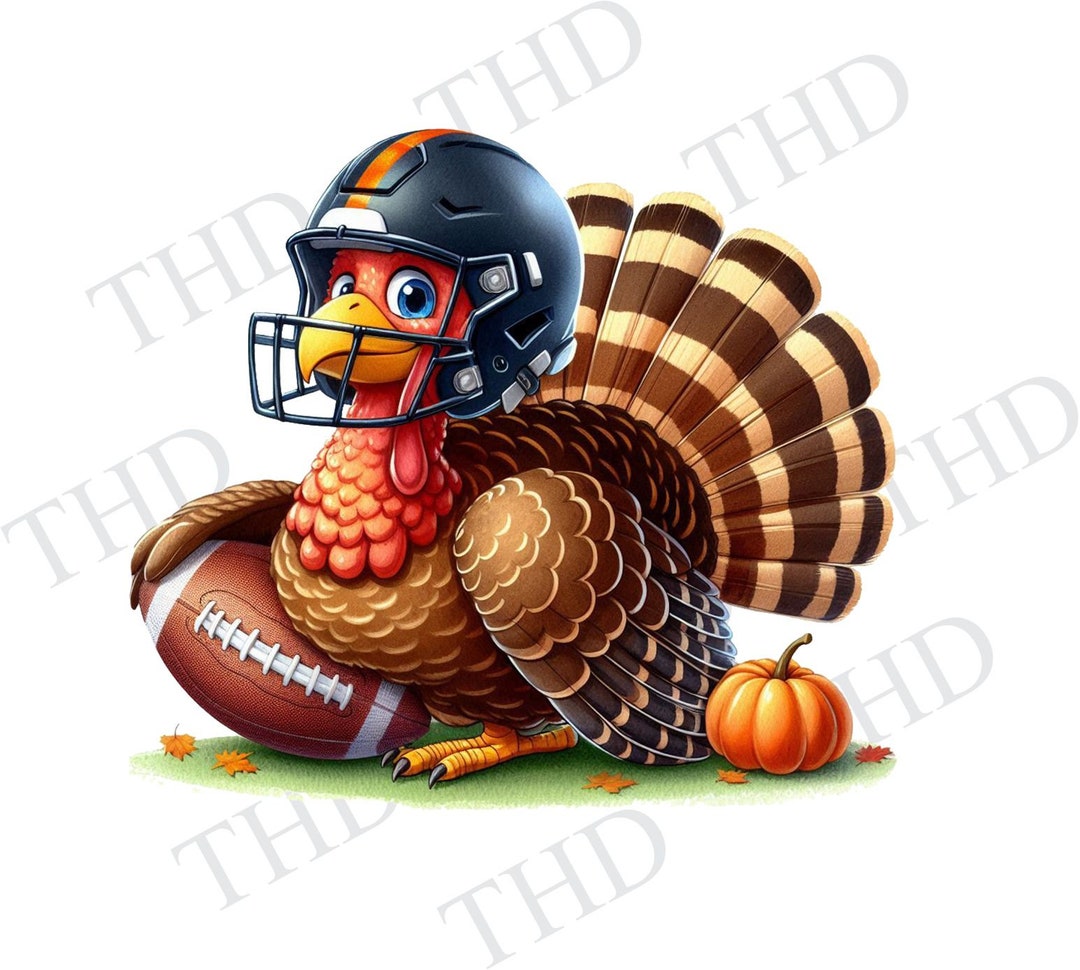 Funny Thanksgiving Football Turkey, Digital Download PNG, Clipart for ...