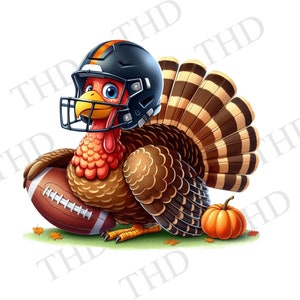 Funny Thanksgiving Football Turkey, Digital Download PNG, Clipart for ...
