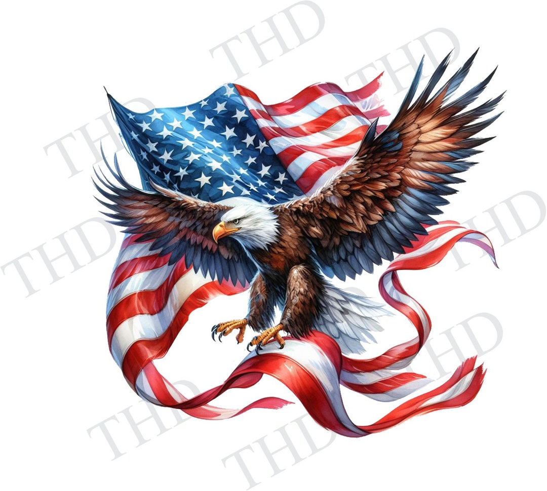 Patriotic Eagle PNG Clipart: Red White and Blue Design (digital ...