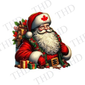 Canadian Santa Downloadable Image, Christmas PNG, Clipart for ...
