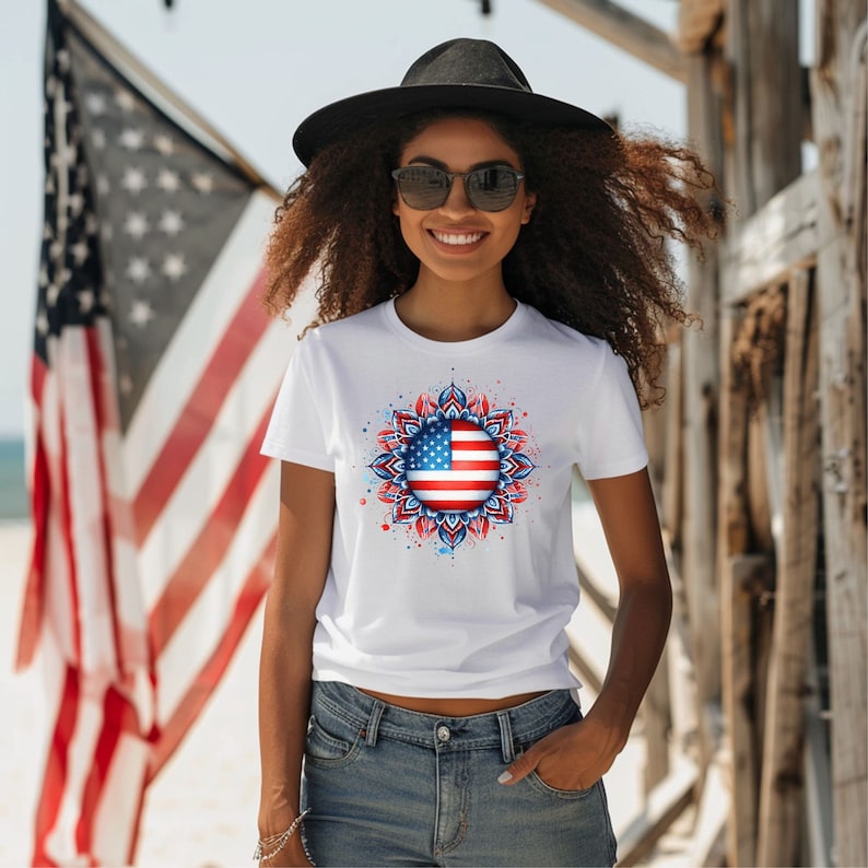 American Flag Mandala: Patriotic Clipart Image (PNG/JPG Digital ...