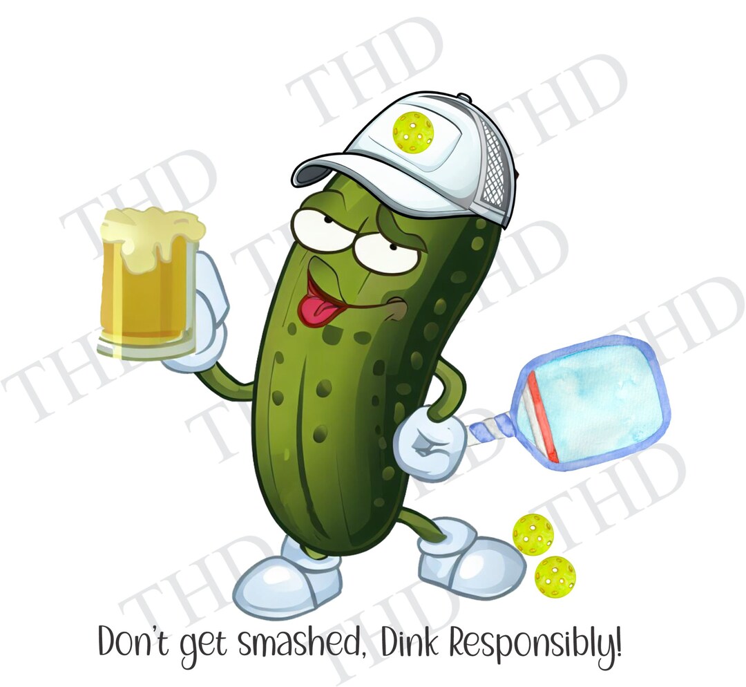 Funny Beer Drinking Pickleball Pickle Image/ Pickle Ball Dink ...