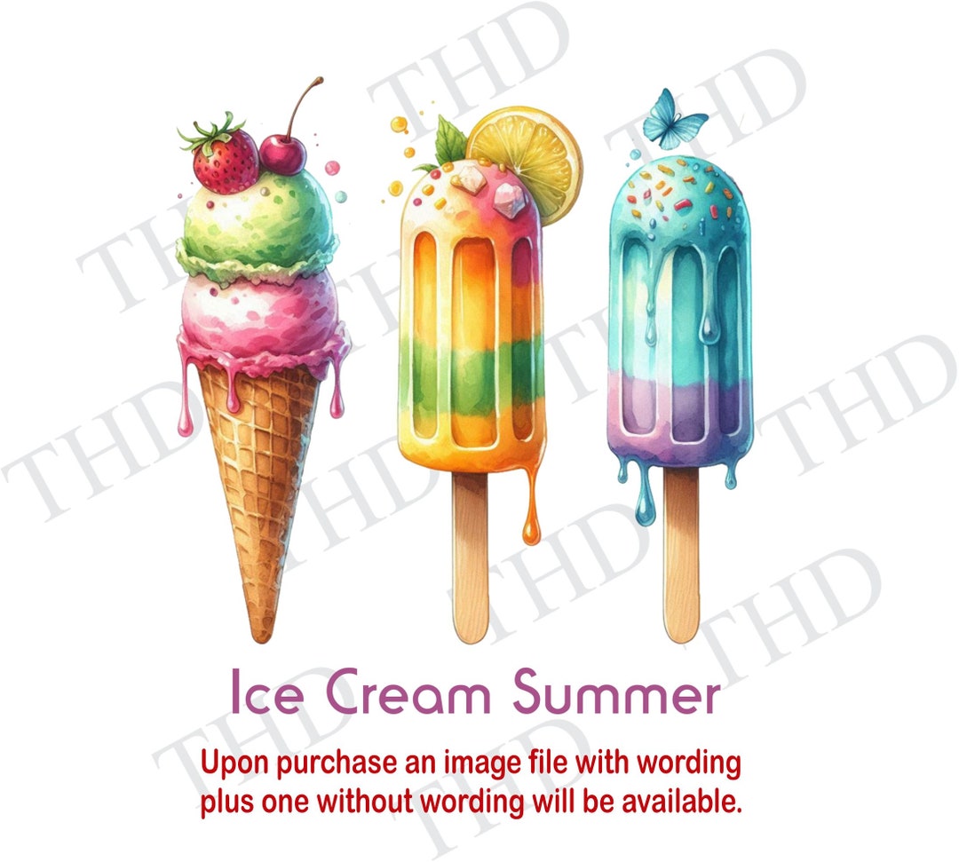 Ice Cream Summer, Sweet Treats, Summertime Jpg/png Clipart for Heat ...