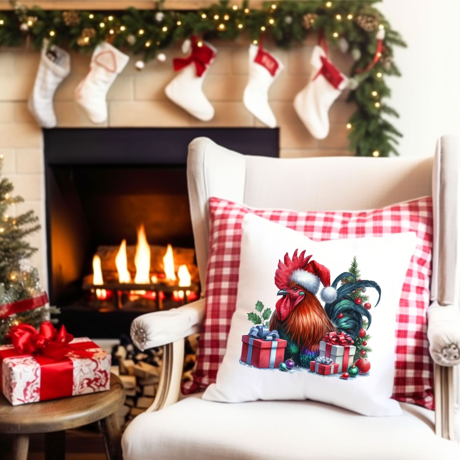 Christmas Rooster Image: Holiday Clipart for Sublimation (PNG/JPG ...