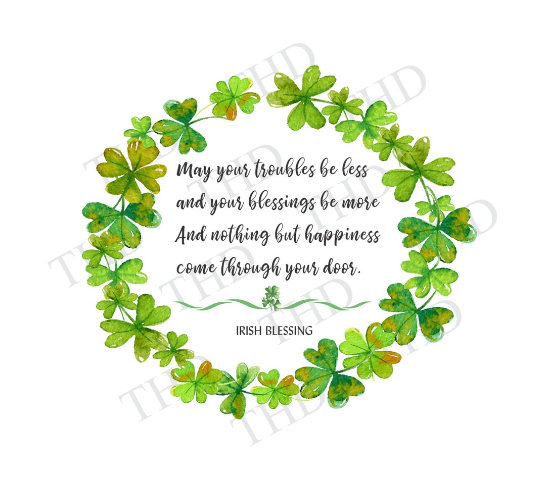 St Patrick's Irish Blessing Png/clipart, Image for Sublimation/heat ...