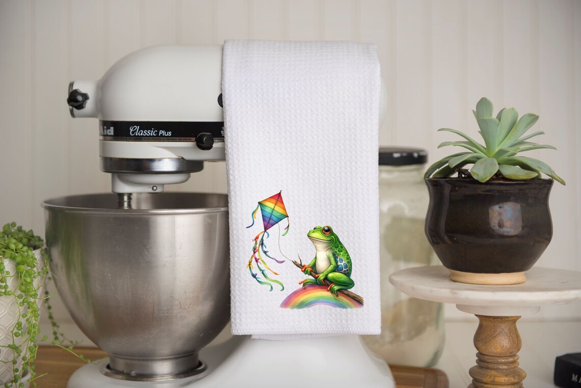 Frog Flying A Kite, Rainbow Colors Clipart JPG / PNG Image for ...