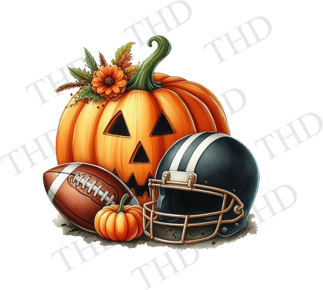 Fall Pumpkins and Football PNG, Clipart for Sublimation/heat Press ...