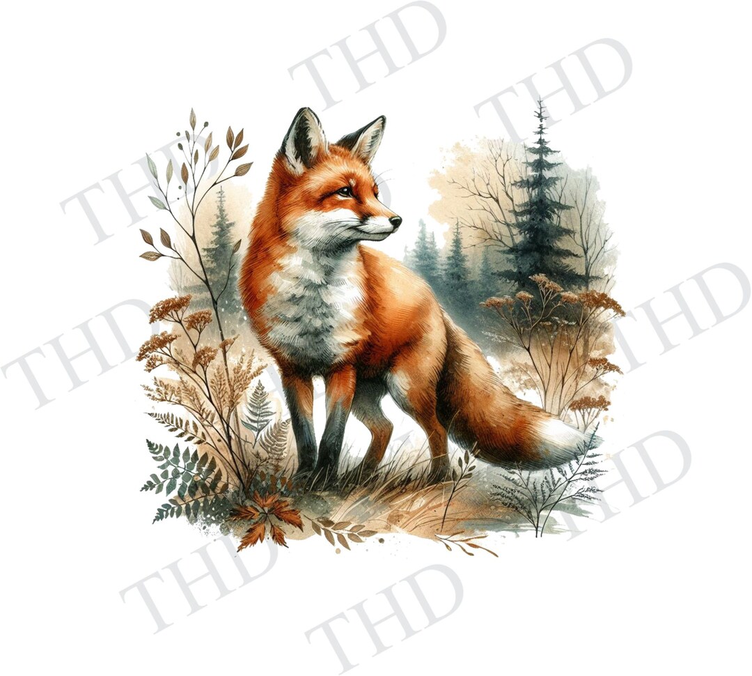 Woodland Red Fox Clipart / PNG Image - Etsy