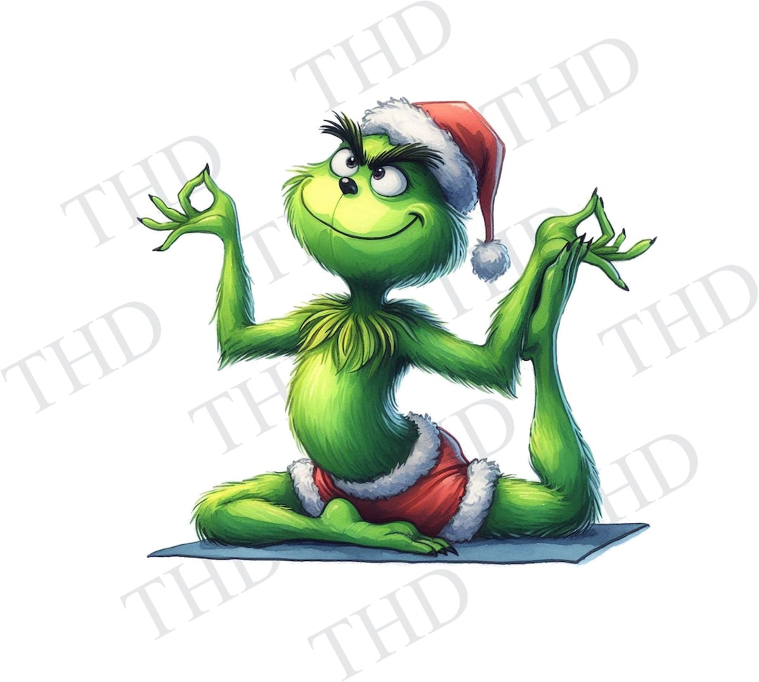 Yoga Grinch Png/clipart - Etsy