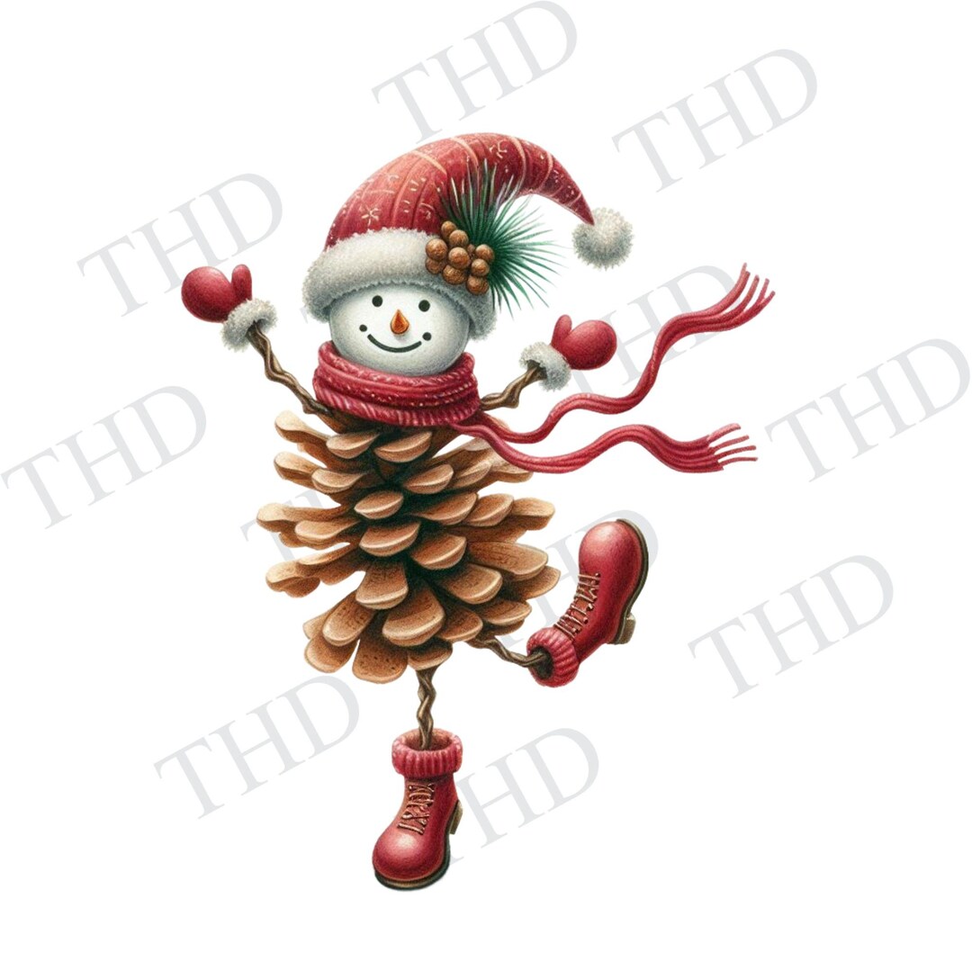 Funny Christmas Pinecone Clipart: Sublimation Design (digital Download ...