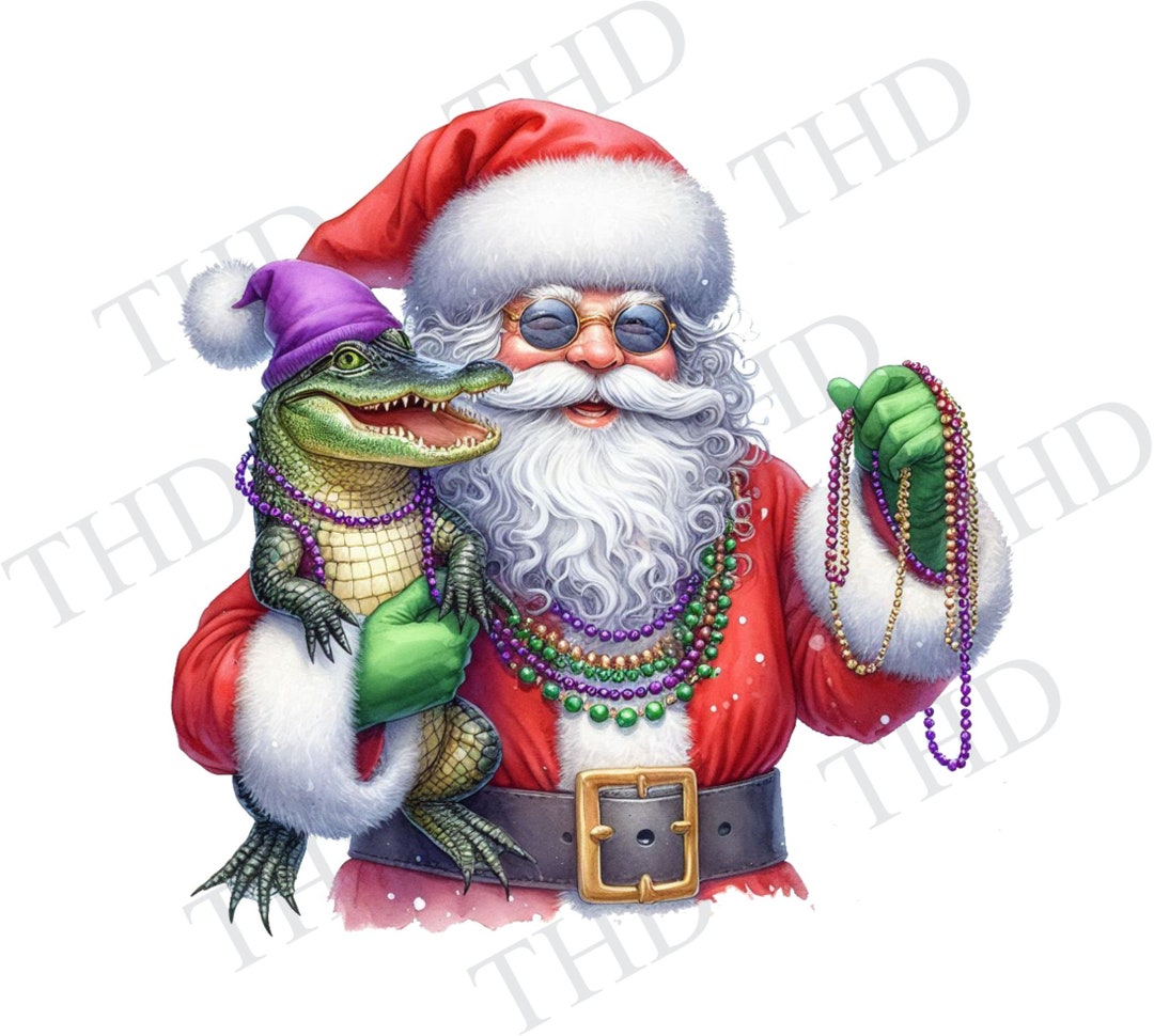 Cajun Santa, Louisiana Christmas, Happy Holidays JPG/PNG, Downloadable ...