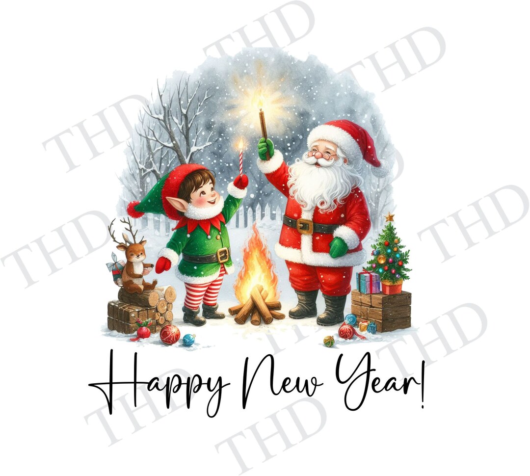 Happy New Years Santa PNG, Clipart for Sublimation/heat Press - Etsy
