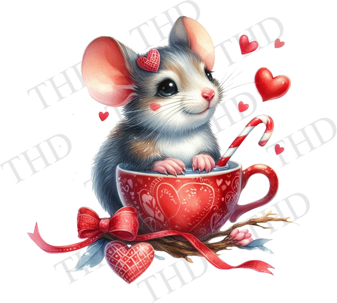Valentine Mouse PNG, Clipart for Sublimation/heat Press - Etsy