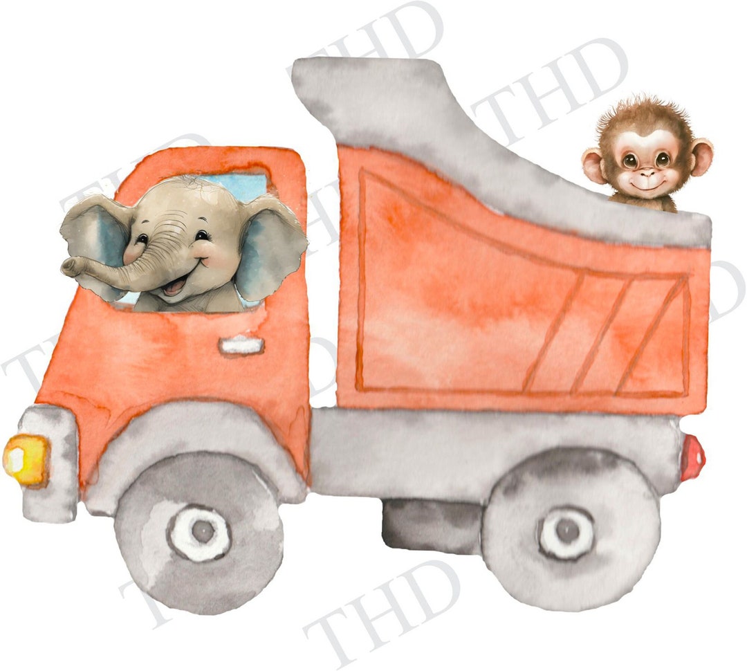 Jungle Animal Dumptruck PNG, Baby Jungle Animals Clipart for ...