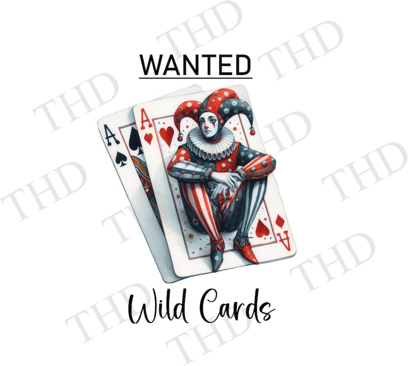 Canasta Wild Cards Print PNG, Canasta Clipart for Sublimation/heat ...