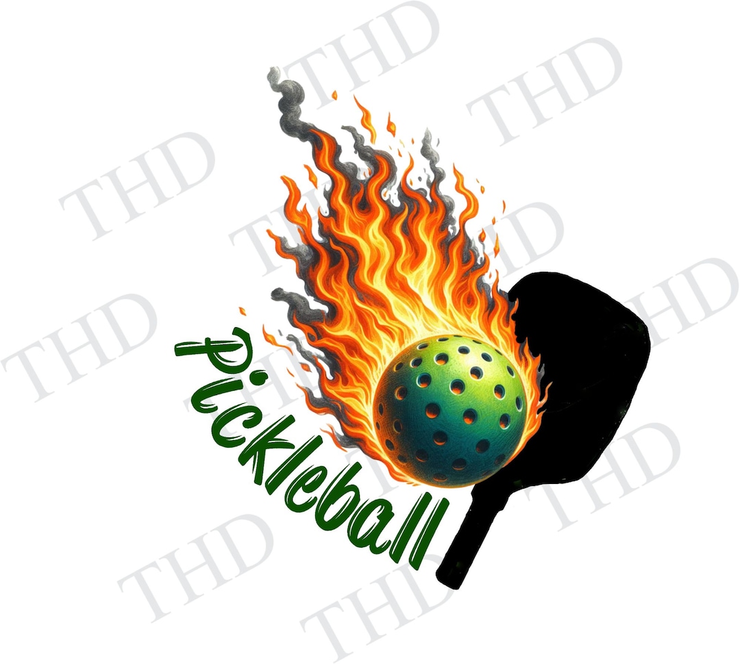 Flaming Pickleball Clipart / PNG Image - Etsy