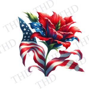 Patriotic Flower, Patriotic Décor, Clipart / PNG Image - Etsy