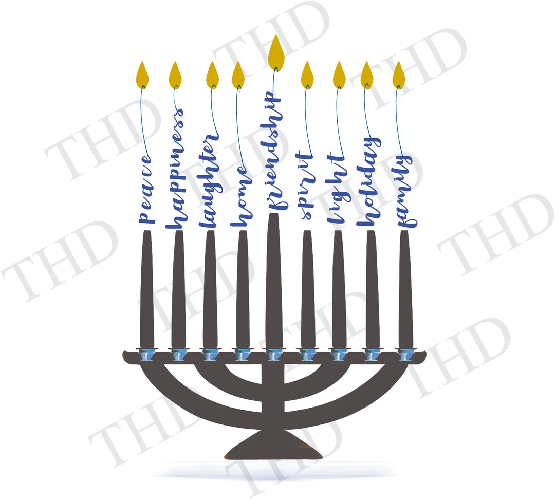 Menorah, Hanukkah, Jewish Holiday, PNG, Clipart for Sublimation/heat ...