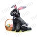 Black Labradoodle Dog Easter Bunny Png/clipart - Etsy