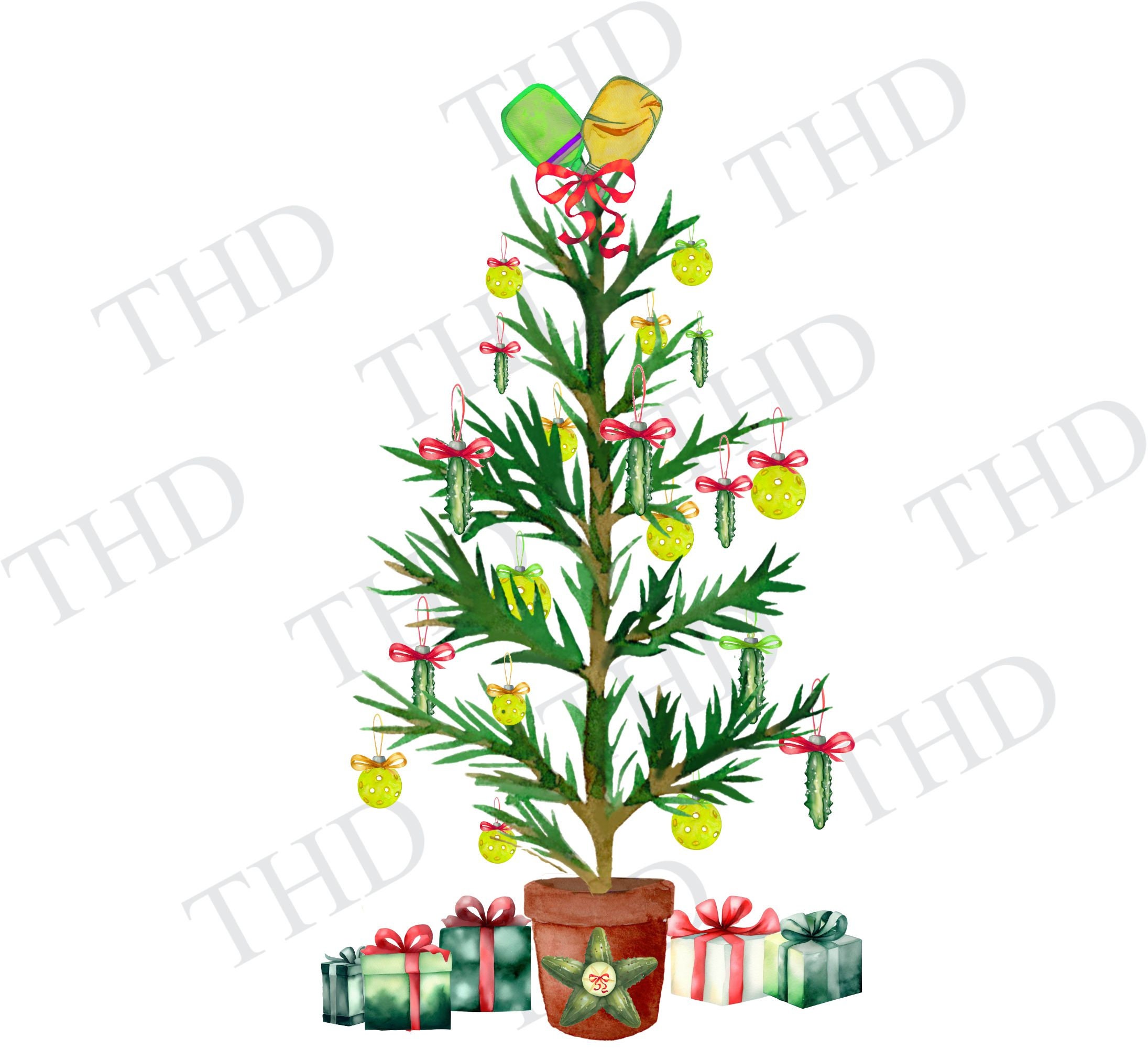 Pickleball Christmas Tree PNG, Clipart for Sublimation/heat Press - Etsy