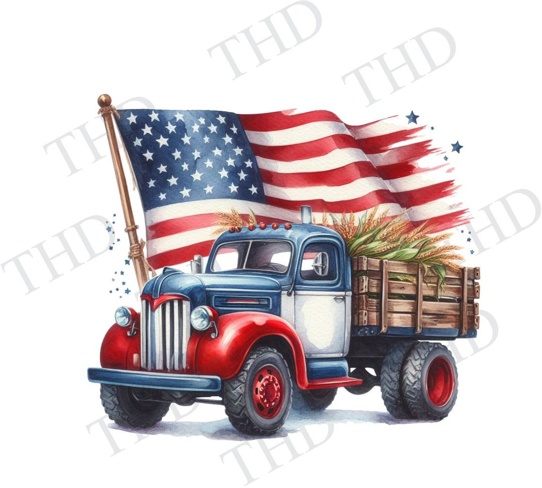 Patriotic Farm Truck, Patriotic Décor, Clipart / PNG Image - Etsy