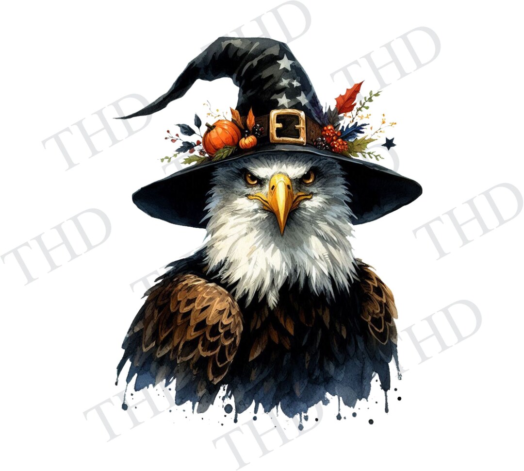 Halloween Bald Eagle Witch Hat PNG JPG Clipart (digital Download) - Etsy