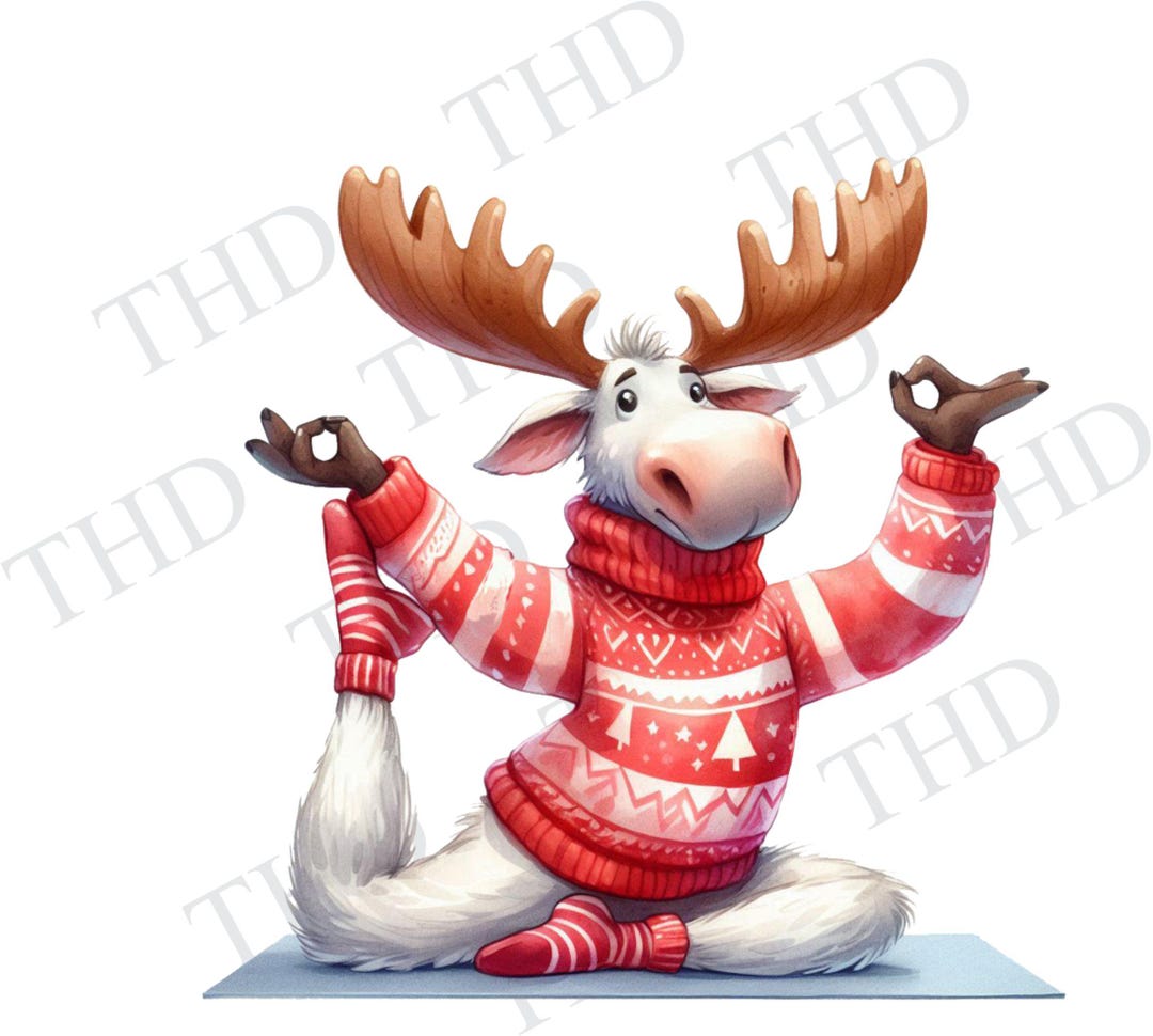 Yoga Moose JPG/PNG Downloadable Clipart for Sublimation/heat Press ...