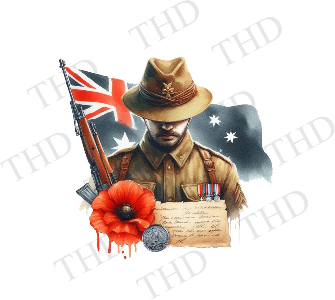 Australian Anzac Memorial Day Downloadable Image/clipart / PNG/JPG File ...
