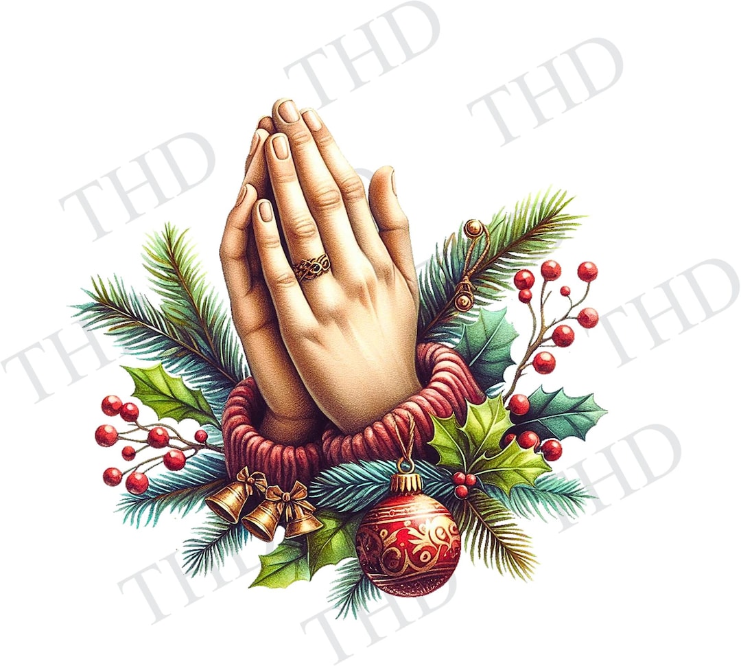 Christmas Praying Hands /christmas PNG, Clipart for Sublimation/heat ...