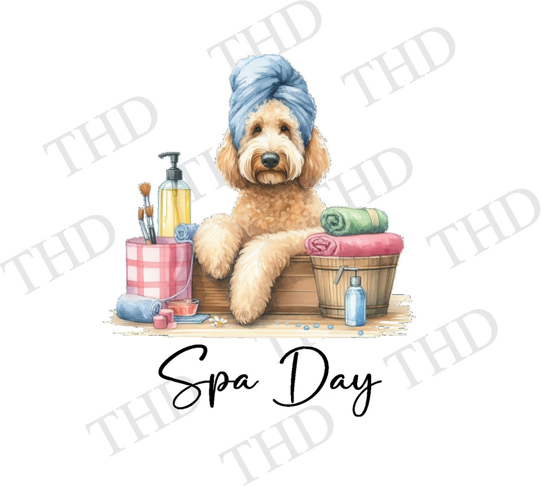 Funny Goldendoodle Spa Day Clipart / PNG Image - Etsy