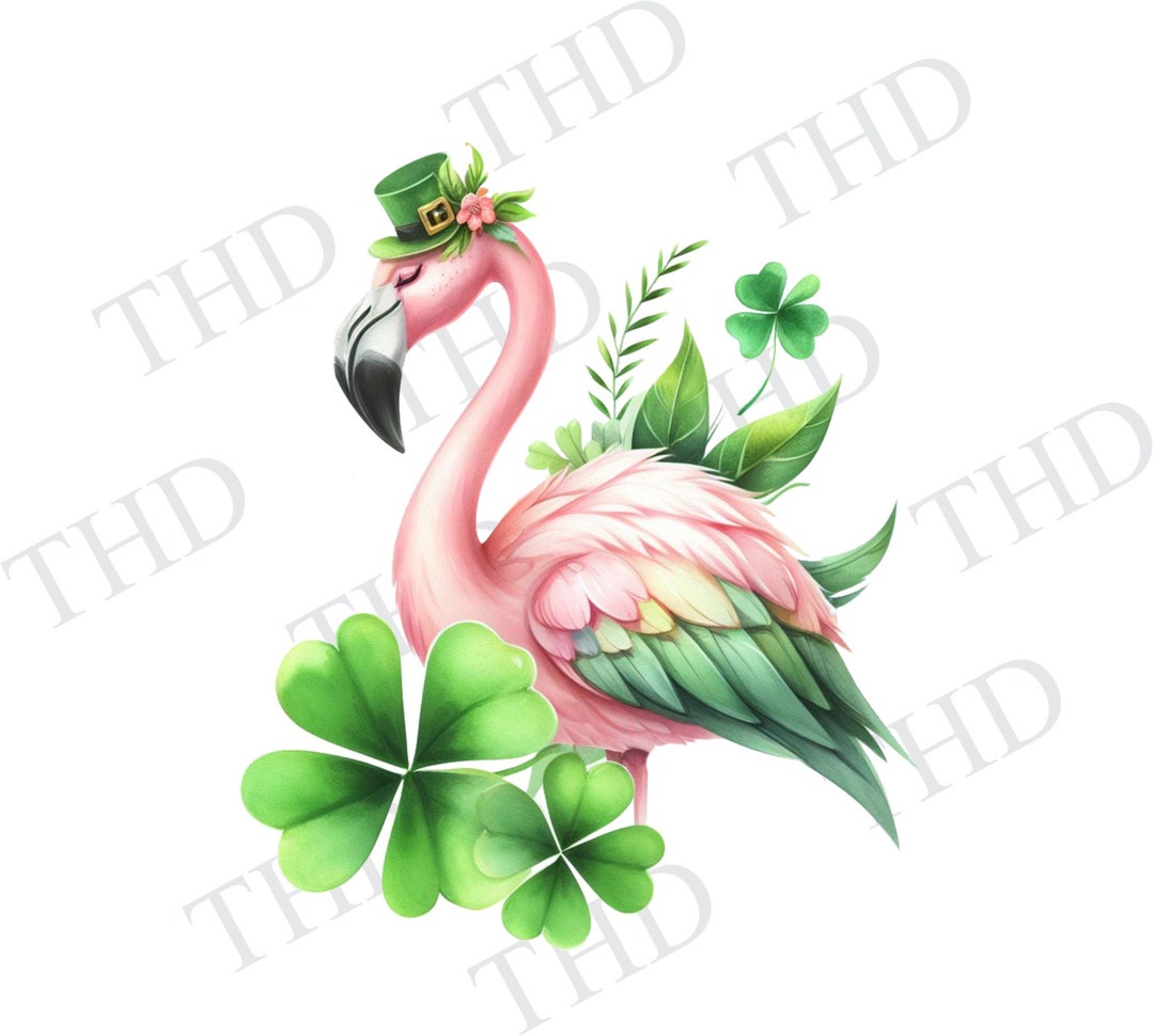 St. Patrick Flamingo Png/clipart Image - Etsy