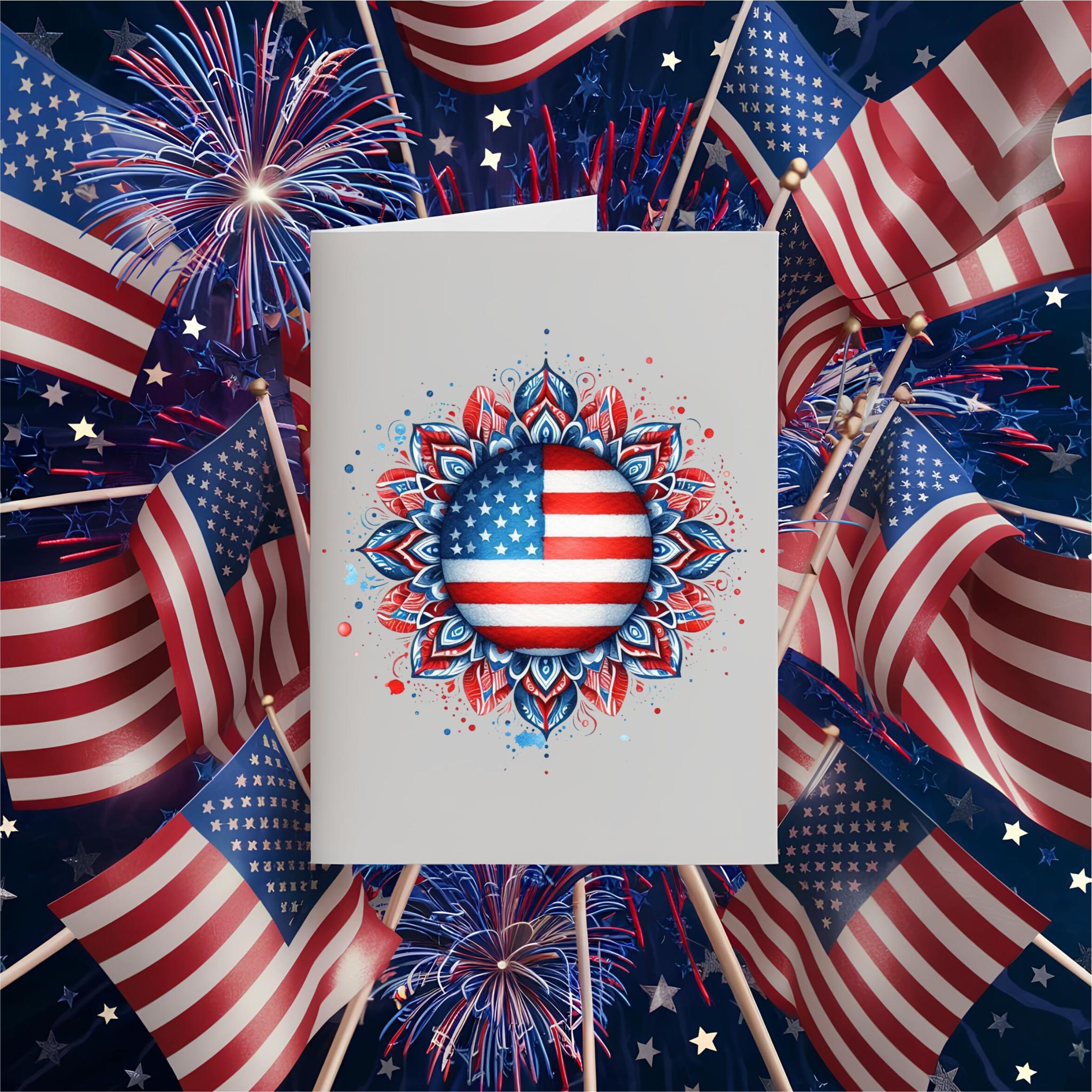 American Flag Mandala: Patriotic Clipart Image (PNG/JPG Digital ...