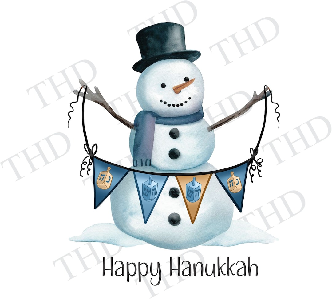 Hanukkah Snowman, Jewish Holiday, Dreidel PNG, Clipart for Sublimation ...