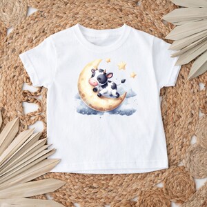 Nursery Animal, Cow Over the Moon PNG, Baby Jungle Animals Clipart for ...