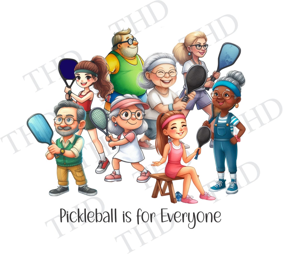 Funny Pickleball, Pickleball Players, Dowloadable Clipart JPG/PNG Image ...