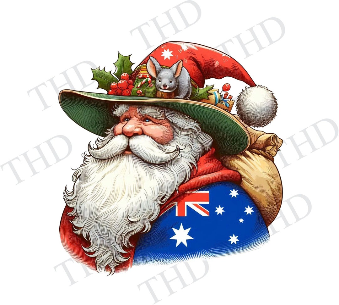 Australian Santa Downloadable Image, Christmas Png, Clipart - Etsy