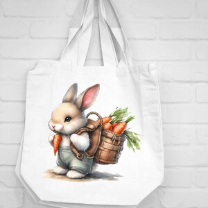 Nursery Print, Bunny With Carrots PNG, Clipart for Sublimation/heat ...