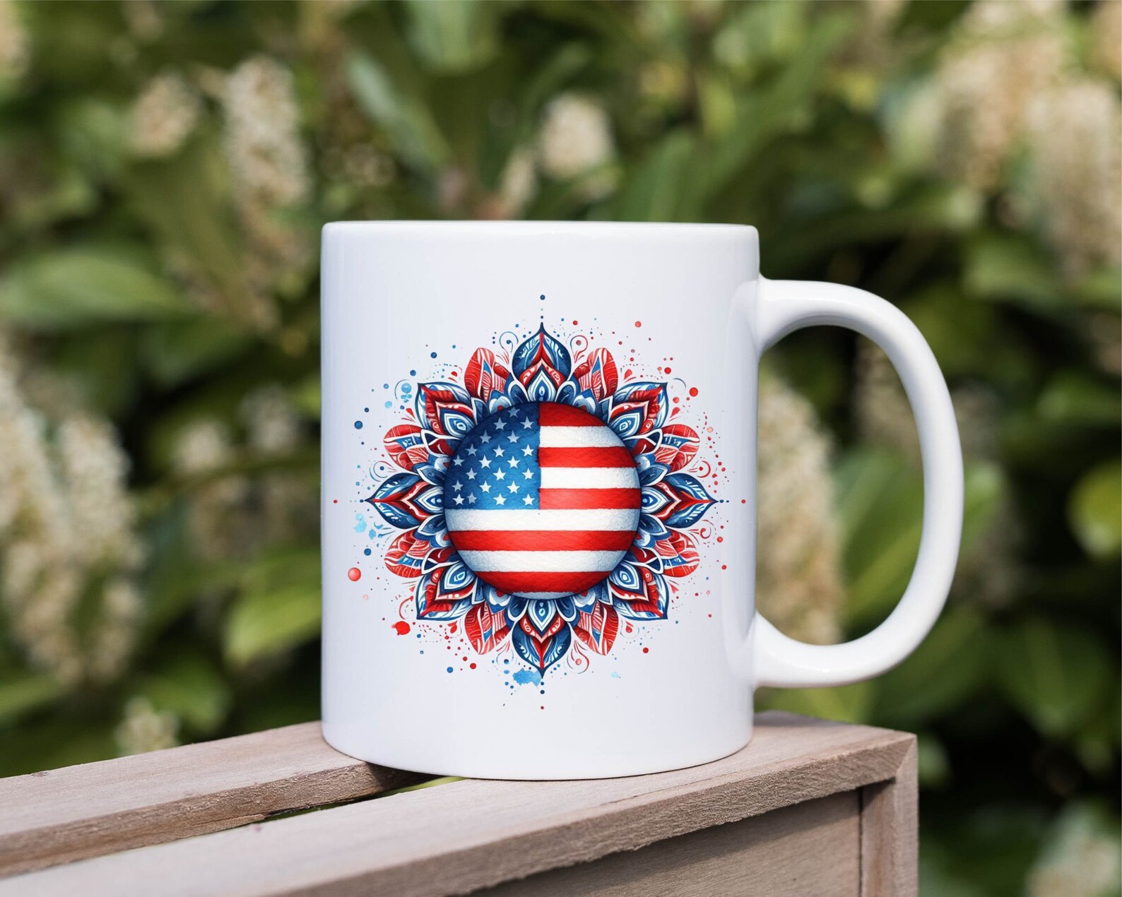 American Flag Mandala: Patriotic Clipart Image (PNG/JPG Digital ...